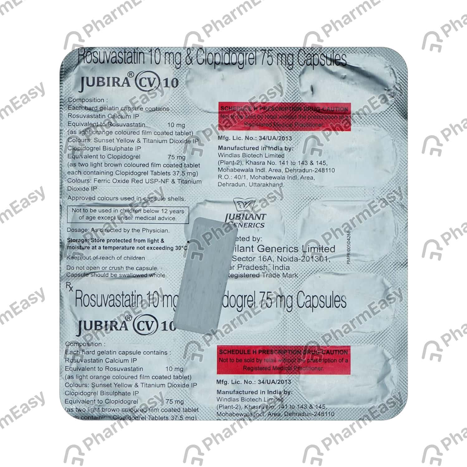 Buy Jubira Cv 10mg Strip Of 15 Capsules Online at Flat 15% OFF | PharmEasy