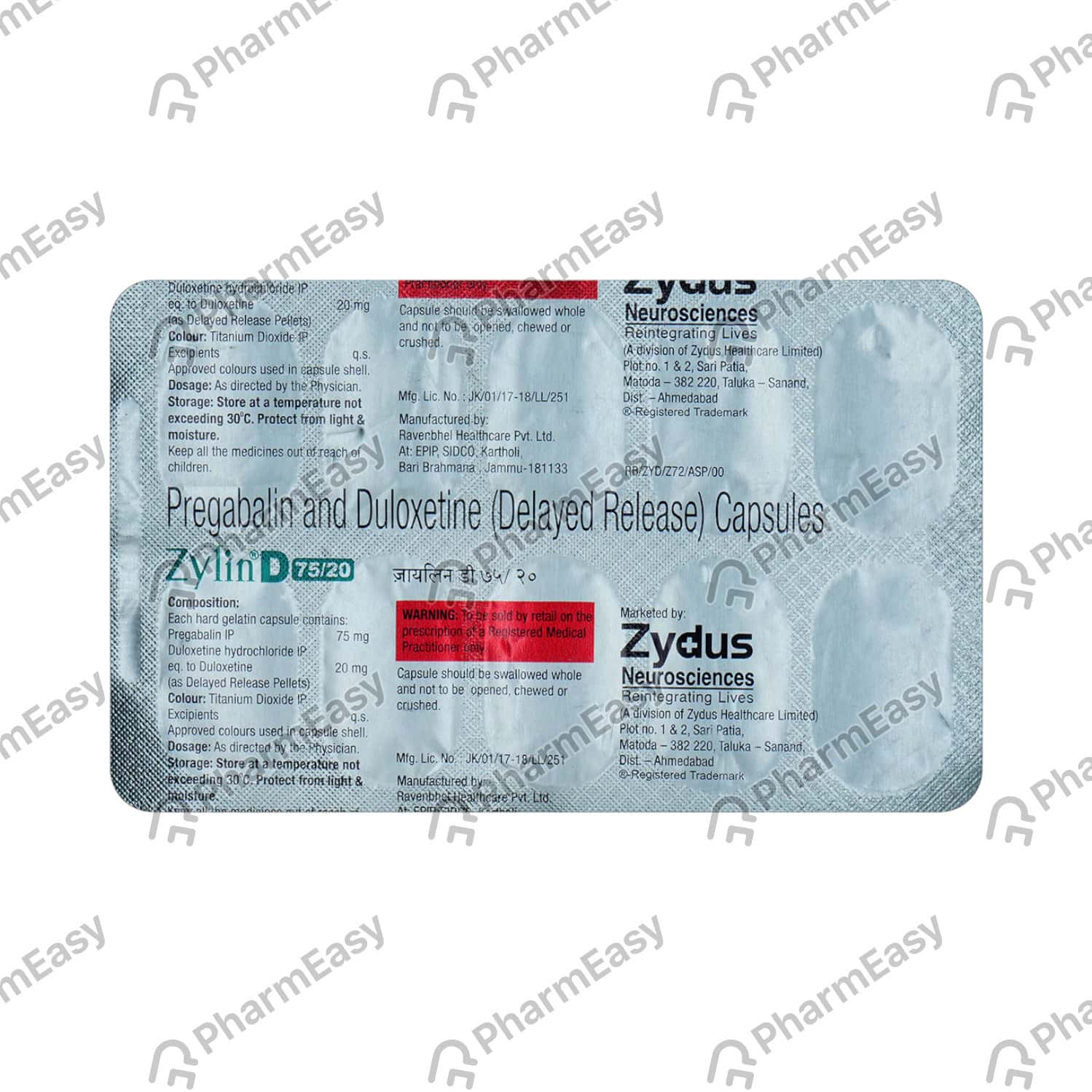 Zylin D 75/20 Mg Strip Of 10 Capsules: Uses, Side Effects, Price & Dosage | PharmEasy