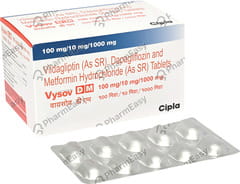 Vysov Dm 100/10/1000mg Strip Of 10 Tablets: Uses, Side Effects, Price ...