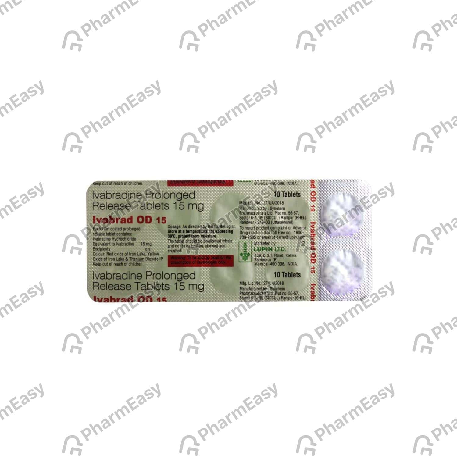 Ivabrad Od 15 MG Tablet (10): Uses, Side Effects, Price & Dosage ...