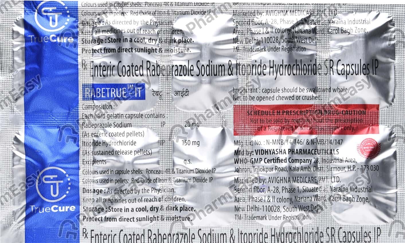 Rabetrue It Strip Of 10 Capsules: Uses, Side Effects, Price & Dosage ...