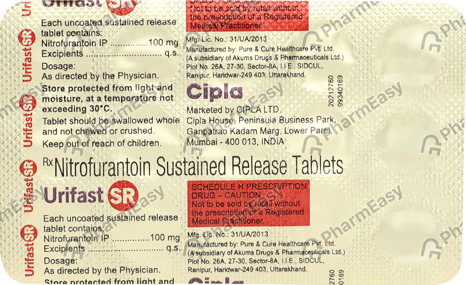 Buy Urifast Sr 100 MG Tablet (15) Online at Flat 15% OFF | PharmEasy