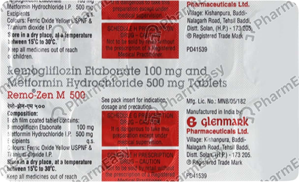 Remo Zen M 500mg Tablet 10'S: Uses, Side Effects, Price, Dosage ...