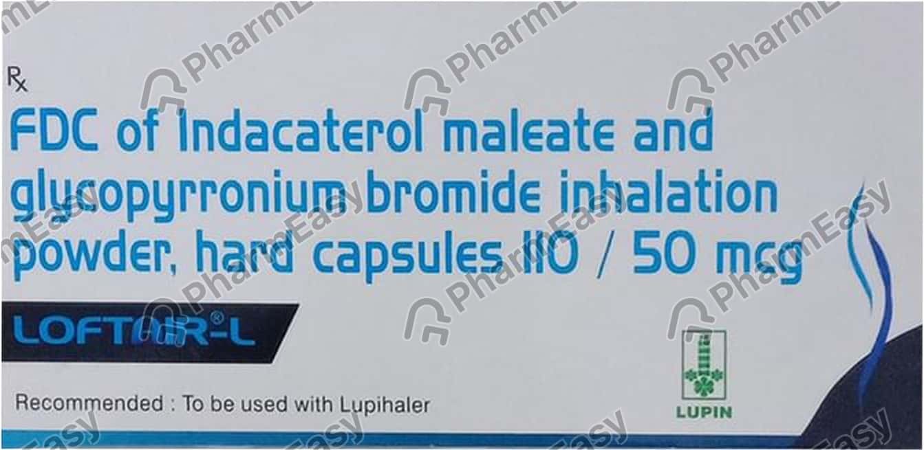 Buy Loftair L 110/50mcg Strip Of 10 Capsules (Pack Of 3) And 1 Inhaler ...