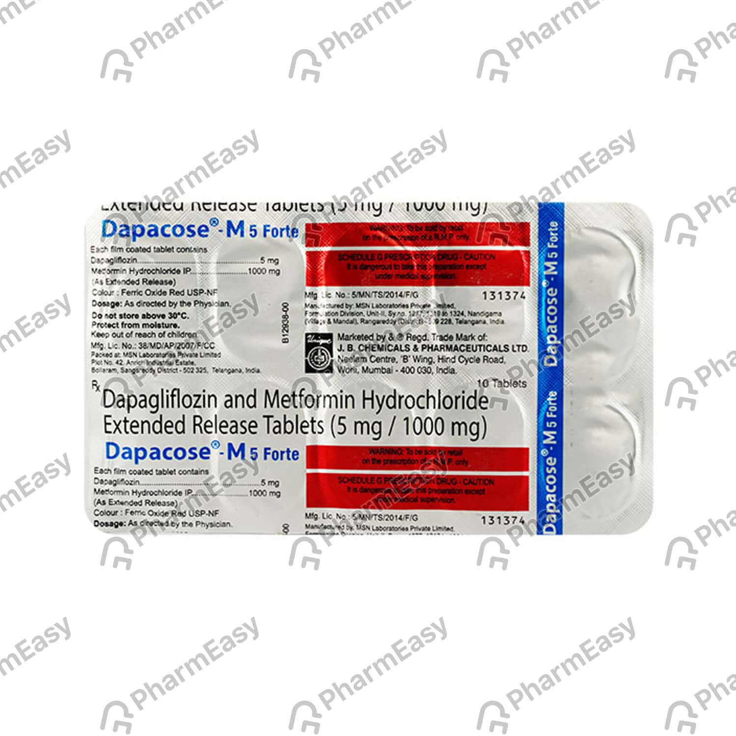 Dapacose M 5mg Forte Strip Of 10 Tablets: Uses, Side Effects, Price ...
