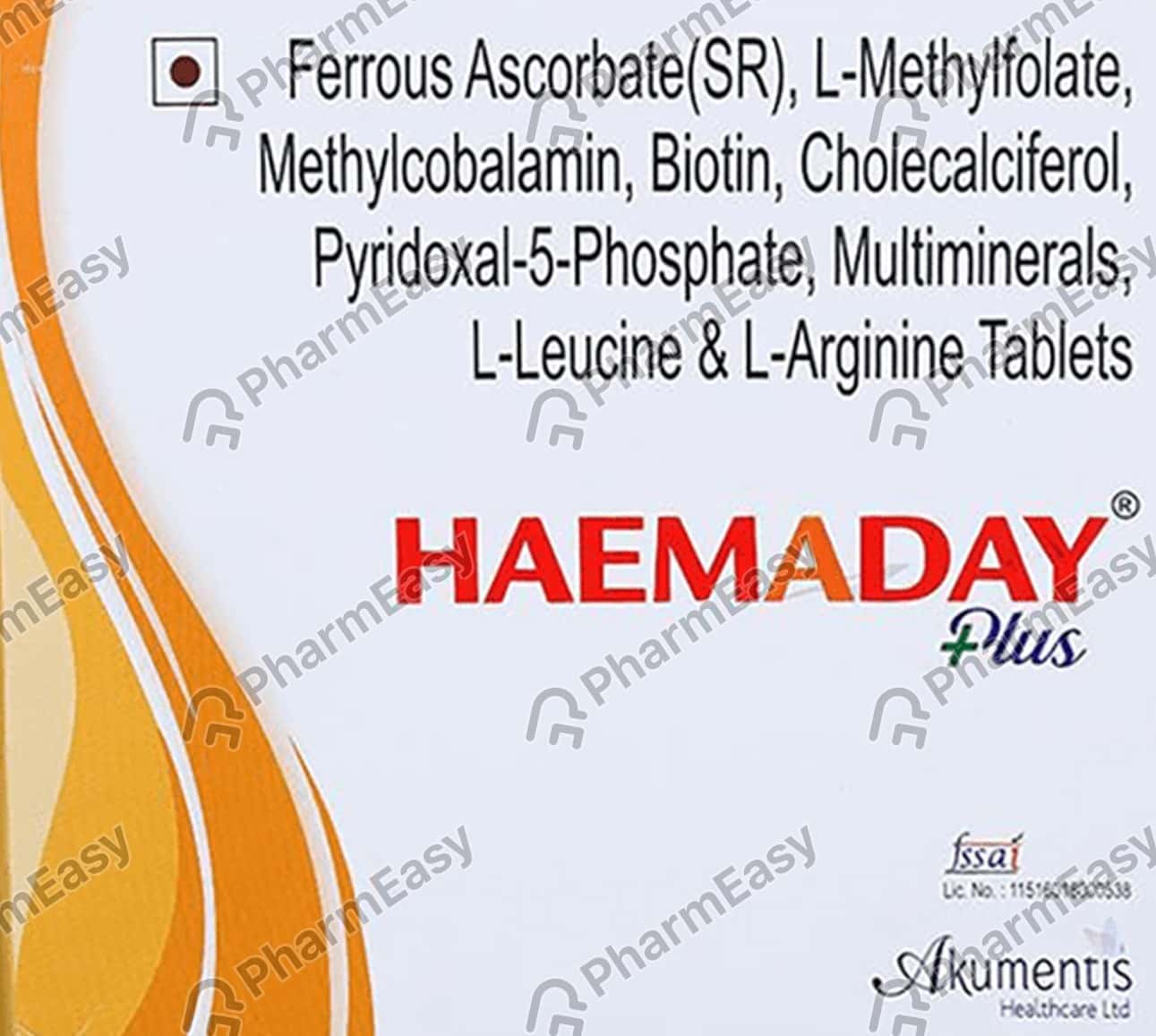 Haemaday Plus Strip Of 15 Tablets: Uses, Side Effects, Price & Dosage ...