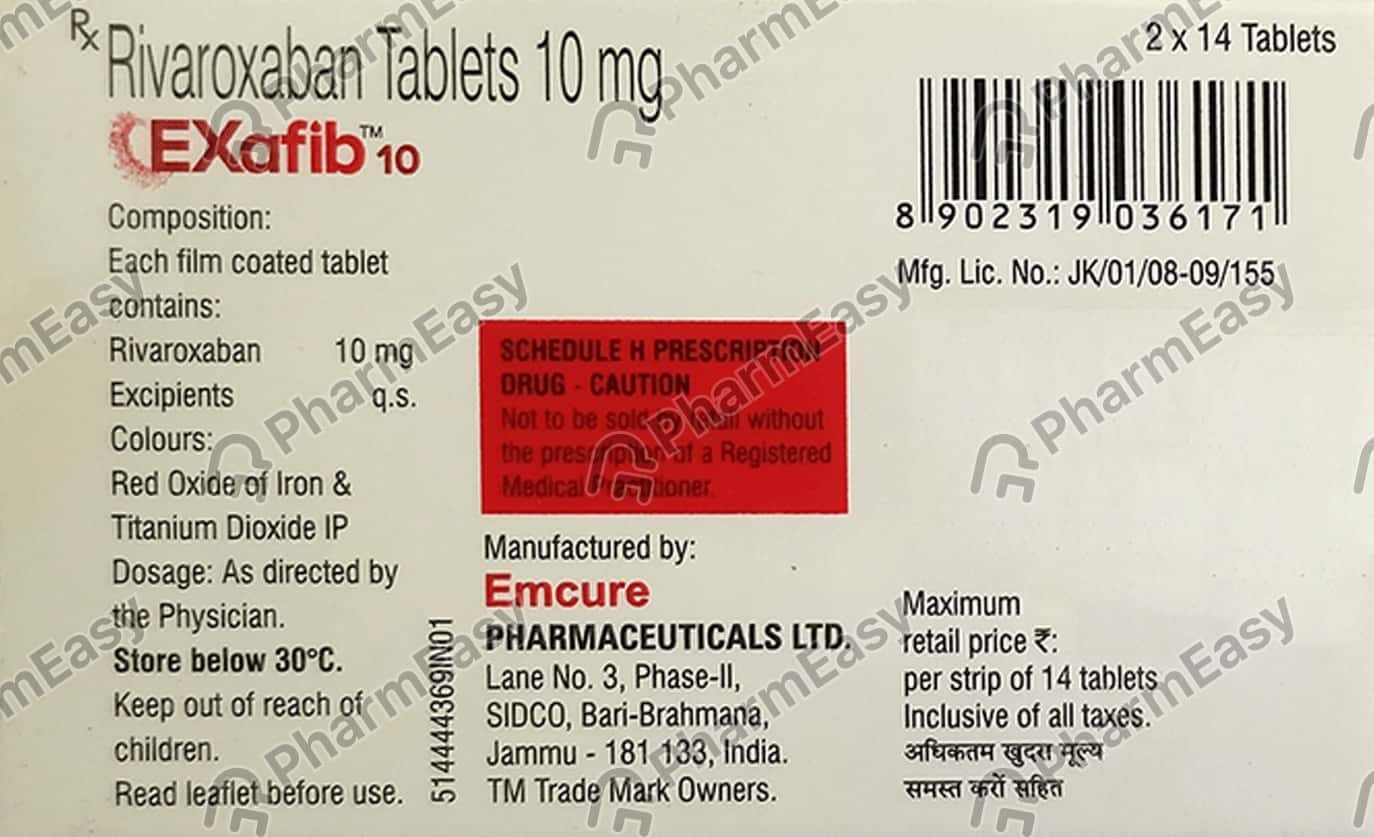 Exafib 10 MG Tablet (14): Uses, Side Effects, Price & Dosage | PharmEasy