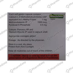 Macfolate Strip Of 6 Capsules: Uses, Side Effects, Price & Dosage ...