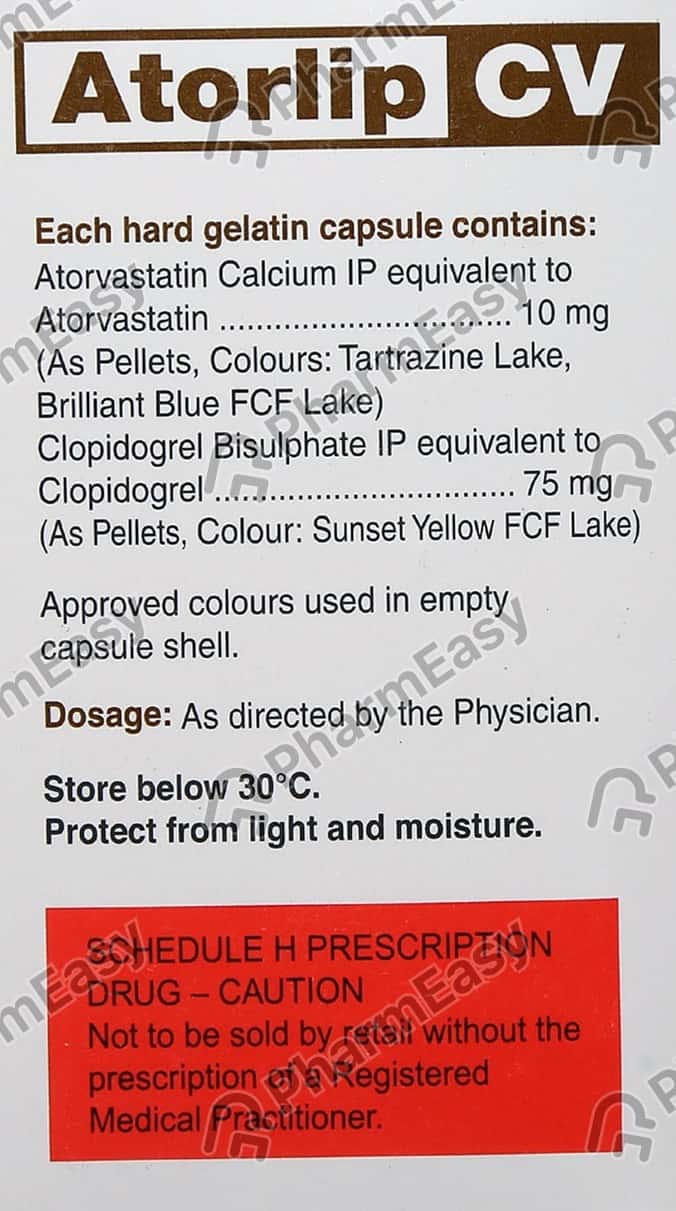 Atorlip Cv 20mg Capsule 10'S: Uses, Side Effects, Price, Dosage ...