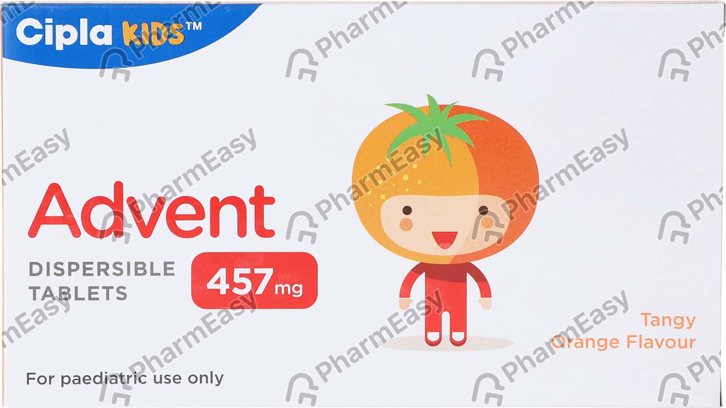 Advent 457mg Tangy Orange Flavour Strip Of 10 Dispersible Tablets: Uses ...