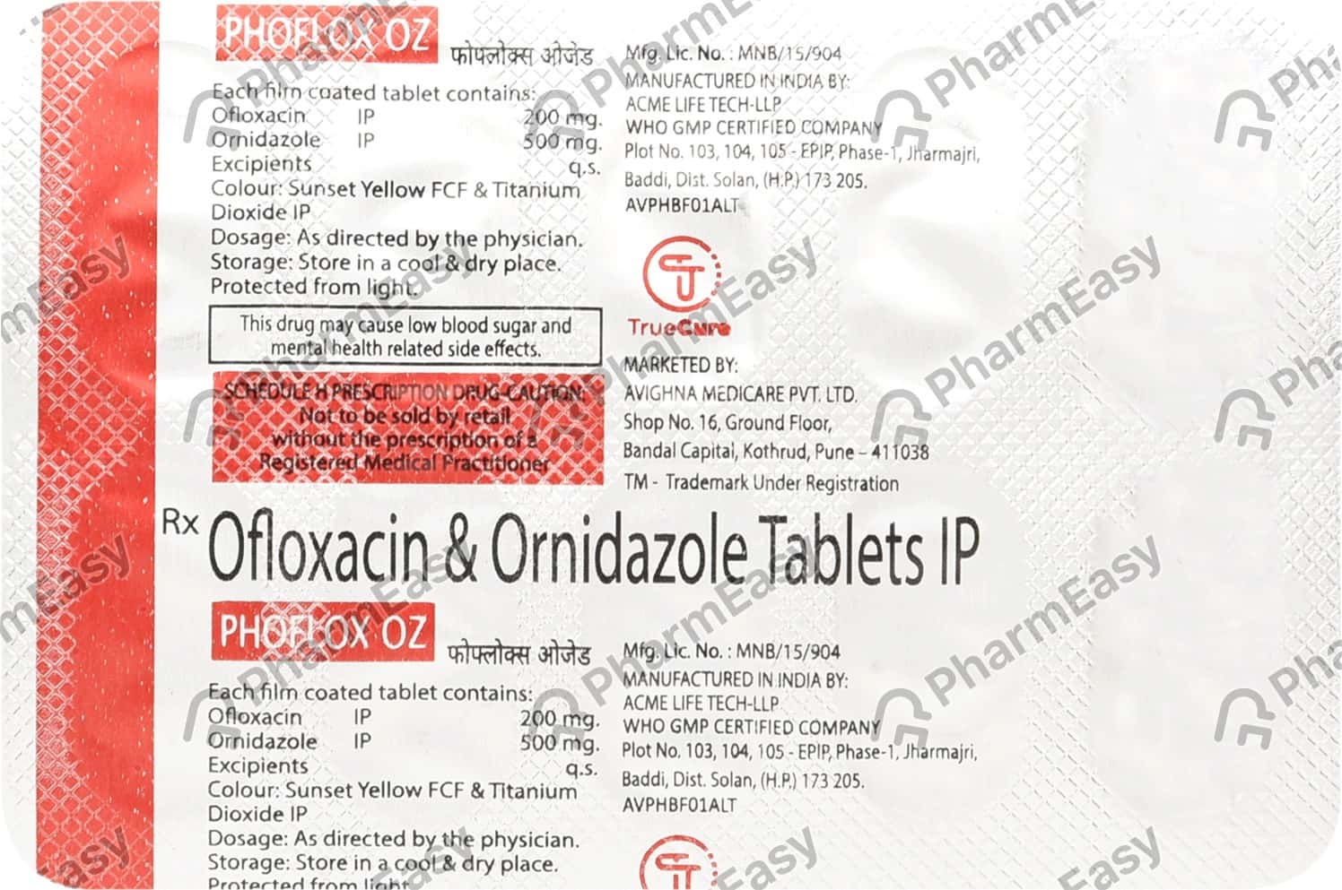 Phoflox Oz Strip Of 10 Tablets: Uses, Side Effects, Price & Dosage ...