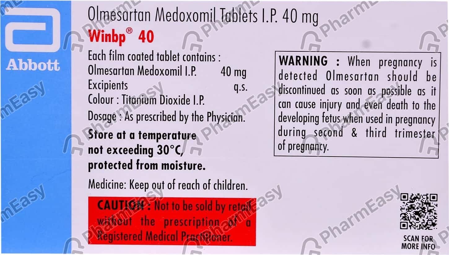 Winbp 40 MG Tablet (15): Uses, Side Effects, Price & Dosage | PharmEasy