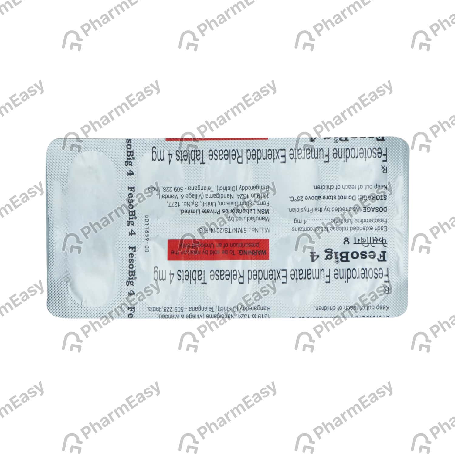 Buy Fesobig 4 MG Tablet (10) Online & Save Up to 24% at PharmEasy