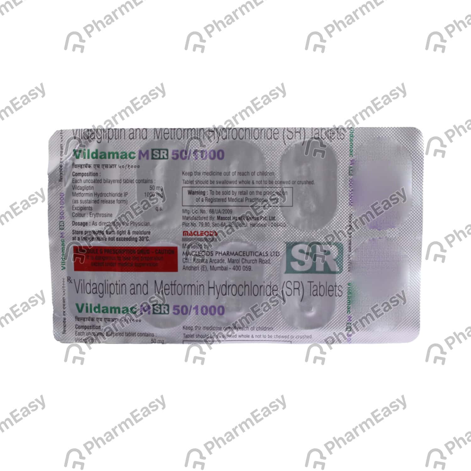 Vildamac M Sr 50/1000mg Strip Of 10 Tablets: Uses, Side Effects, Price ...