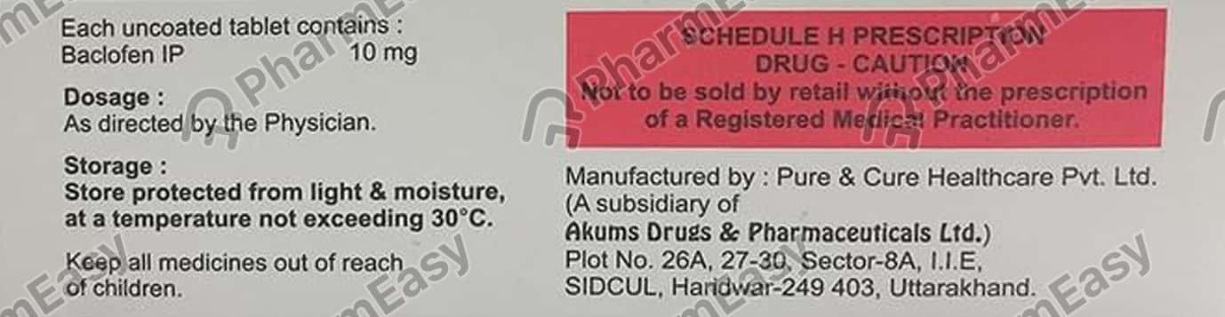 Bacrite 10 MG Tablet (10): Uses, Side Effects, Price & Dosage | PharmEasy