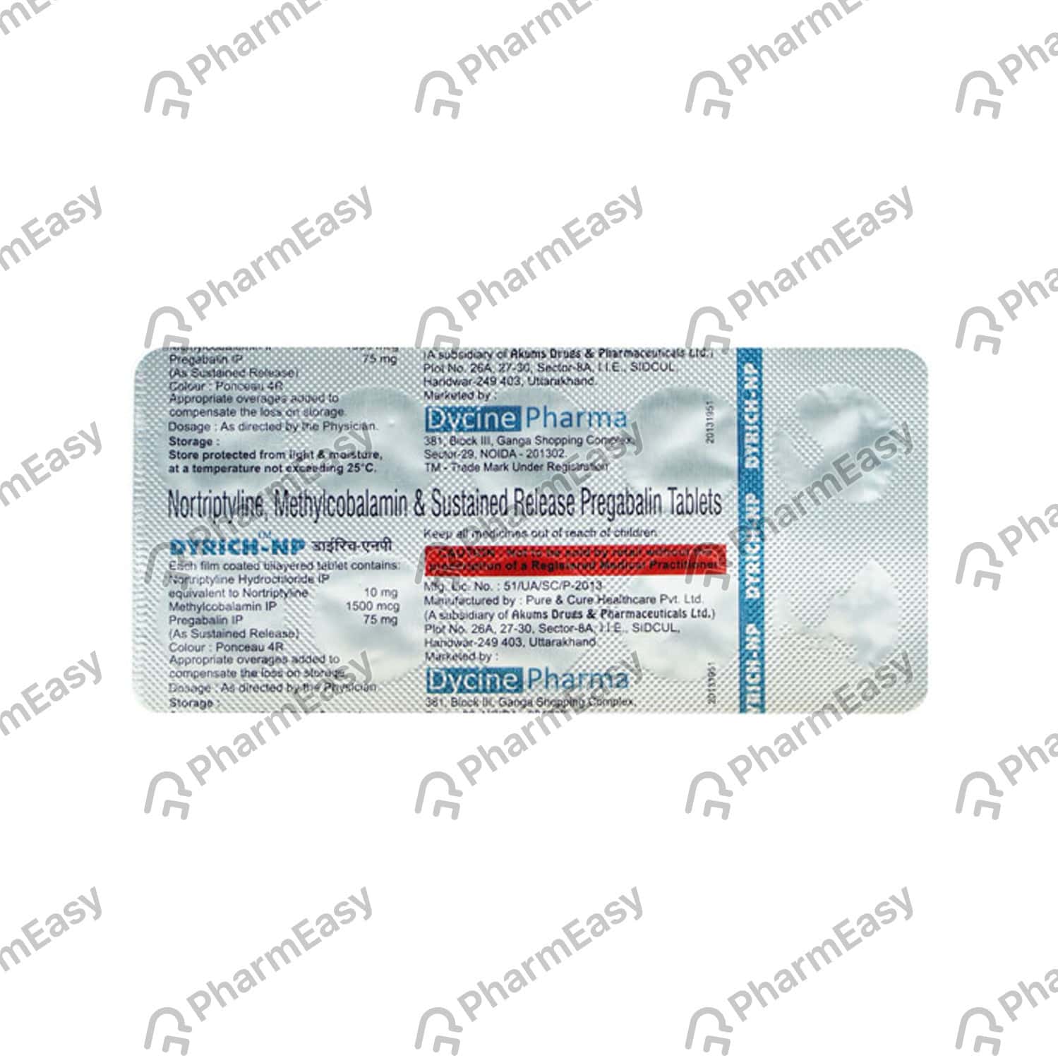 Dyrich Np 75 Mg/1500mcg/10strip Of 10 Tablets: Uses, Side Effects ...