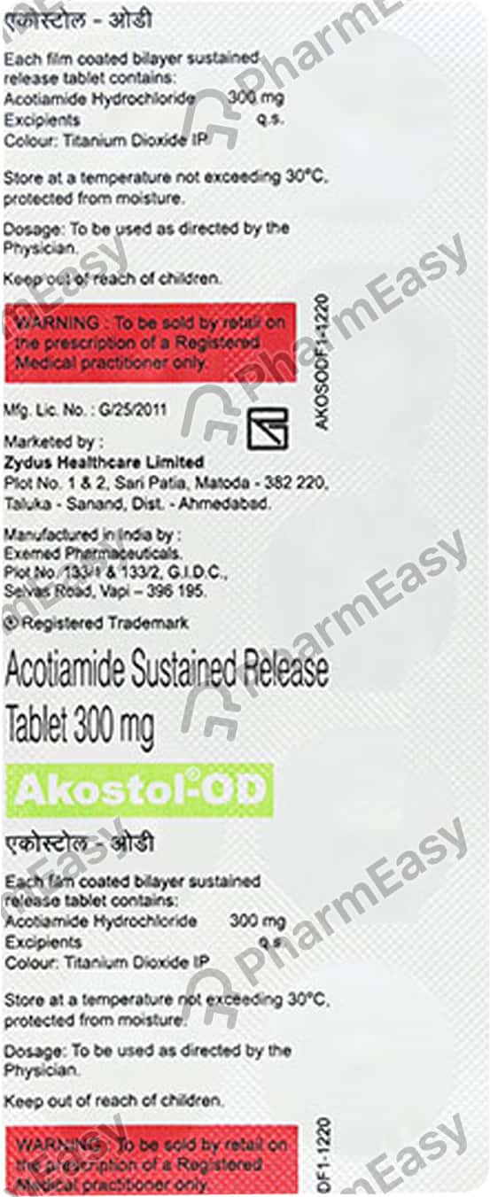 Buy Akostol Od 300 MG Tablet (10) Online at Flat 15% OFF | PharmEasy