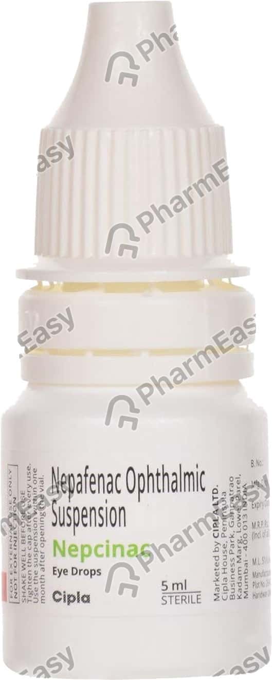 Nepcinac 0.1 %W/V Eye Drop (5): Uses, Side Effects, Price & Dosage ...