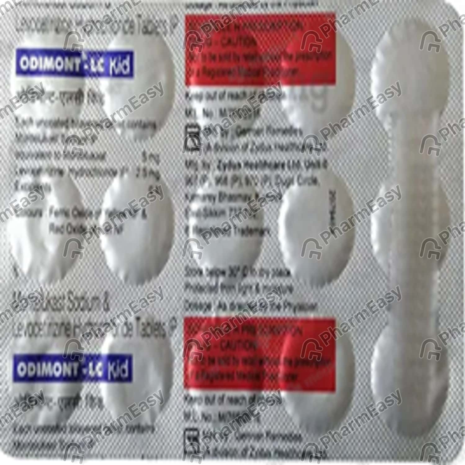 Odimont Lc Kid Strip Of 15 Tablets: Uses, Side Effects, Price & Dosage ...
