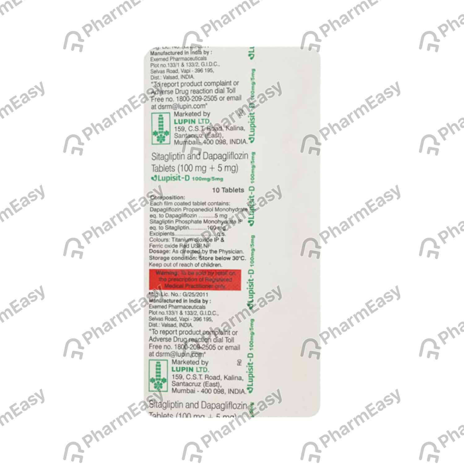 Lupisit D 100/5mg Strip Of 10 Tablets: Uses, Side Effects, Price ...