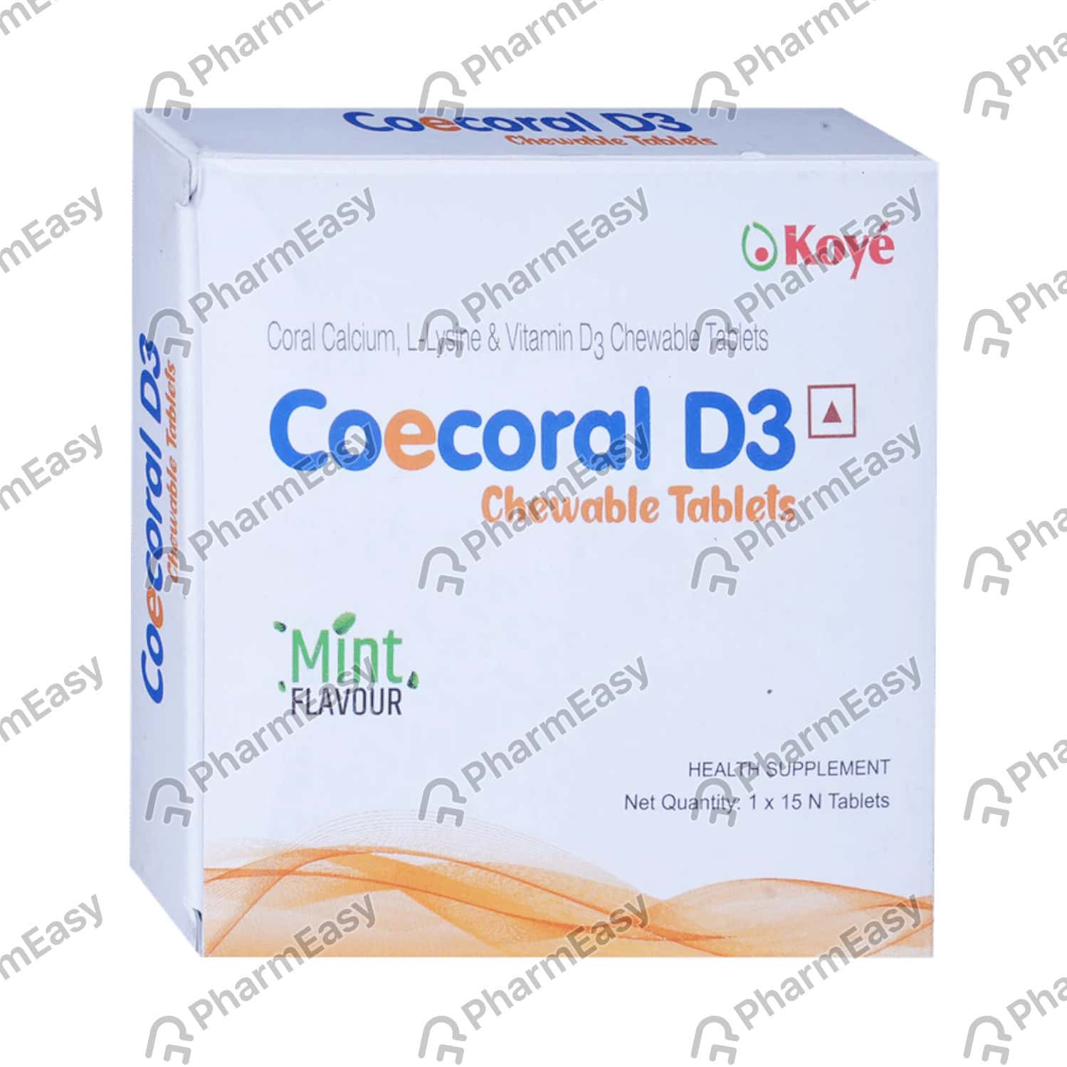 Buy Coecoral D3 Mint Flavour Strip Of 15 Chewable Tablets Online at ...