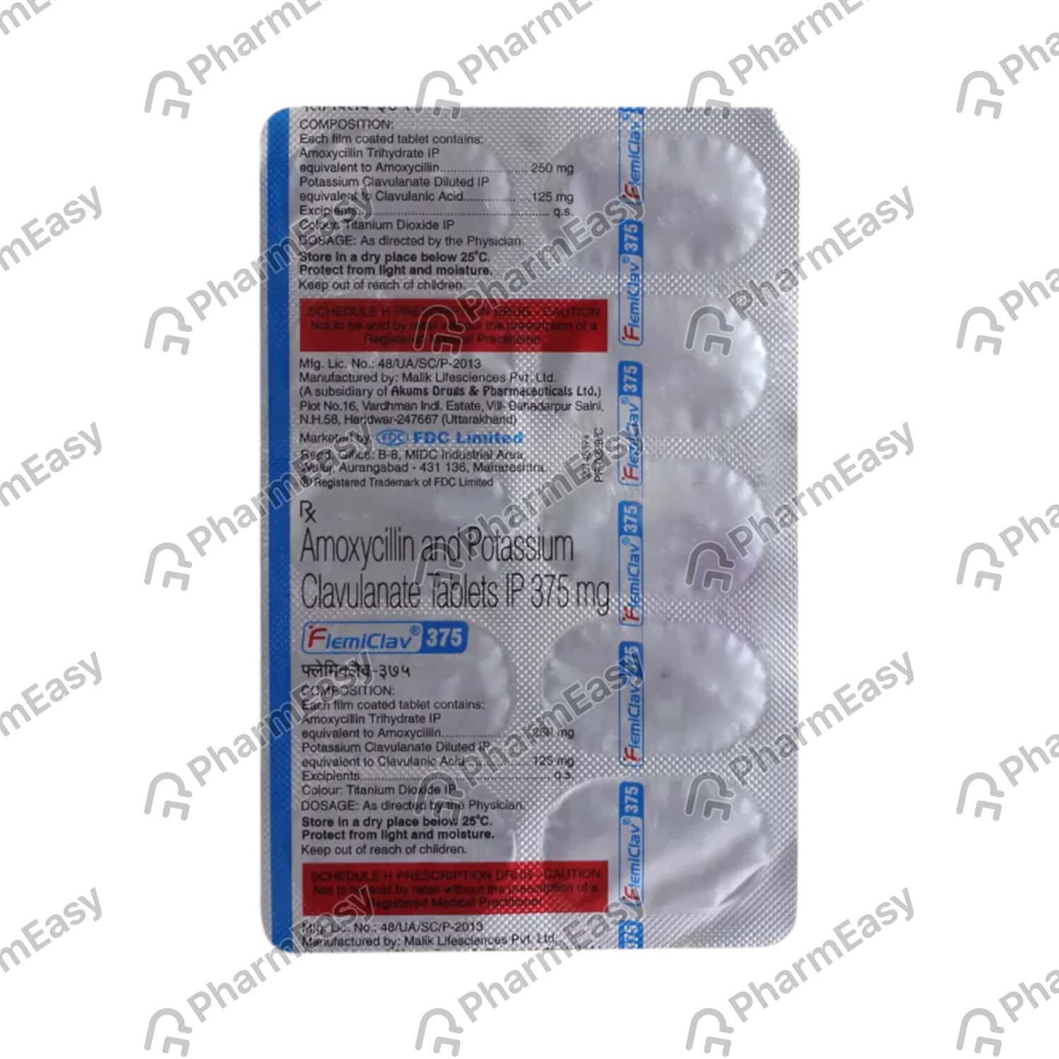 Flemiclav 375mg Strip Of 10 Tablets: Uses, Side Effects, Price & Dosage ...