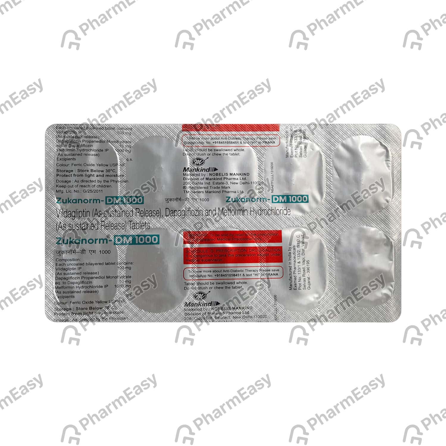 Zukanorm Dm 1000mg Strip Of 10 Tablets: Uses, Side Effects, Price ...