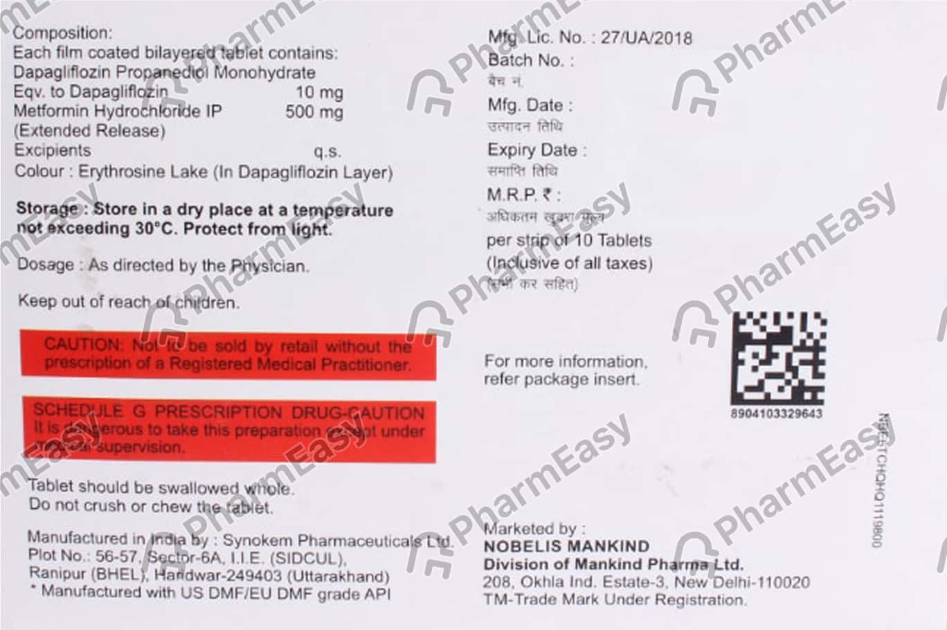 Justoza M 10/500mg Strip Of 10 Tablets: Uses, Side Effects, Price & Dosage | PharmEasy