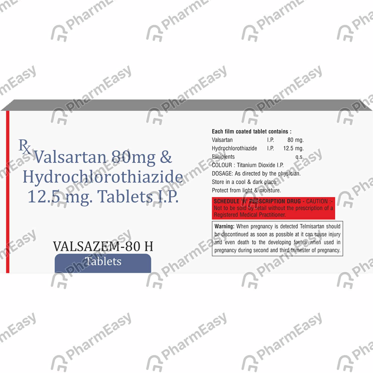 Buy Valsazem 80mg H Strip Of 10 Tablets Online at Flat 15% OFF | PharmEasy
