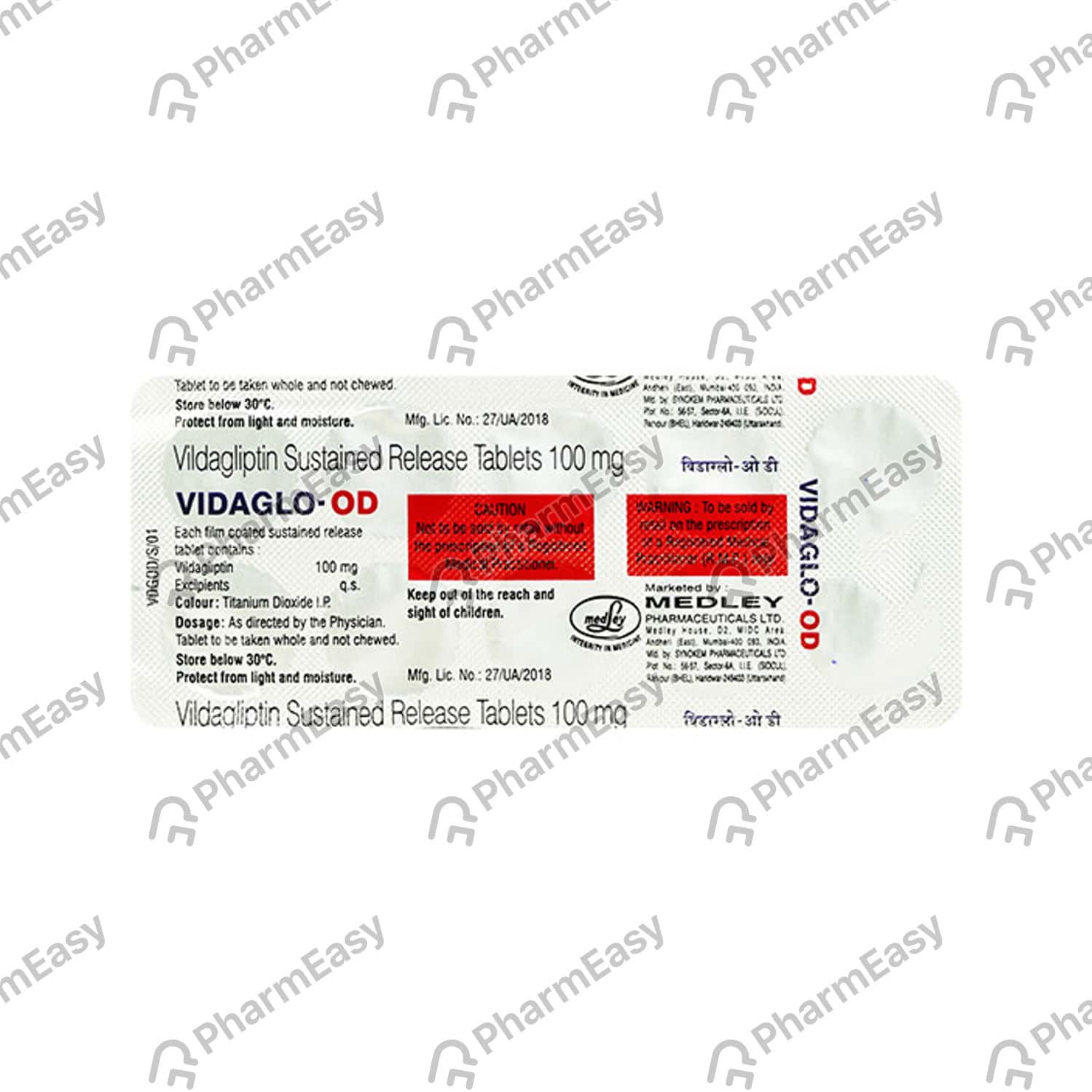 Vidaglo Od 100 MG Tablet (10): Uses, Side Effects, Price & Dosage ...