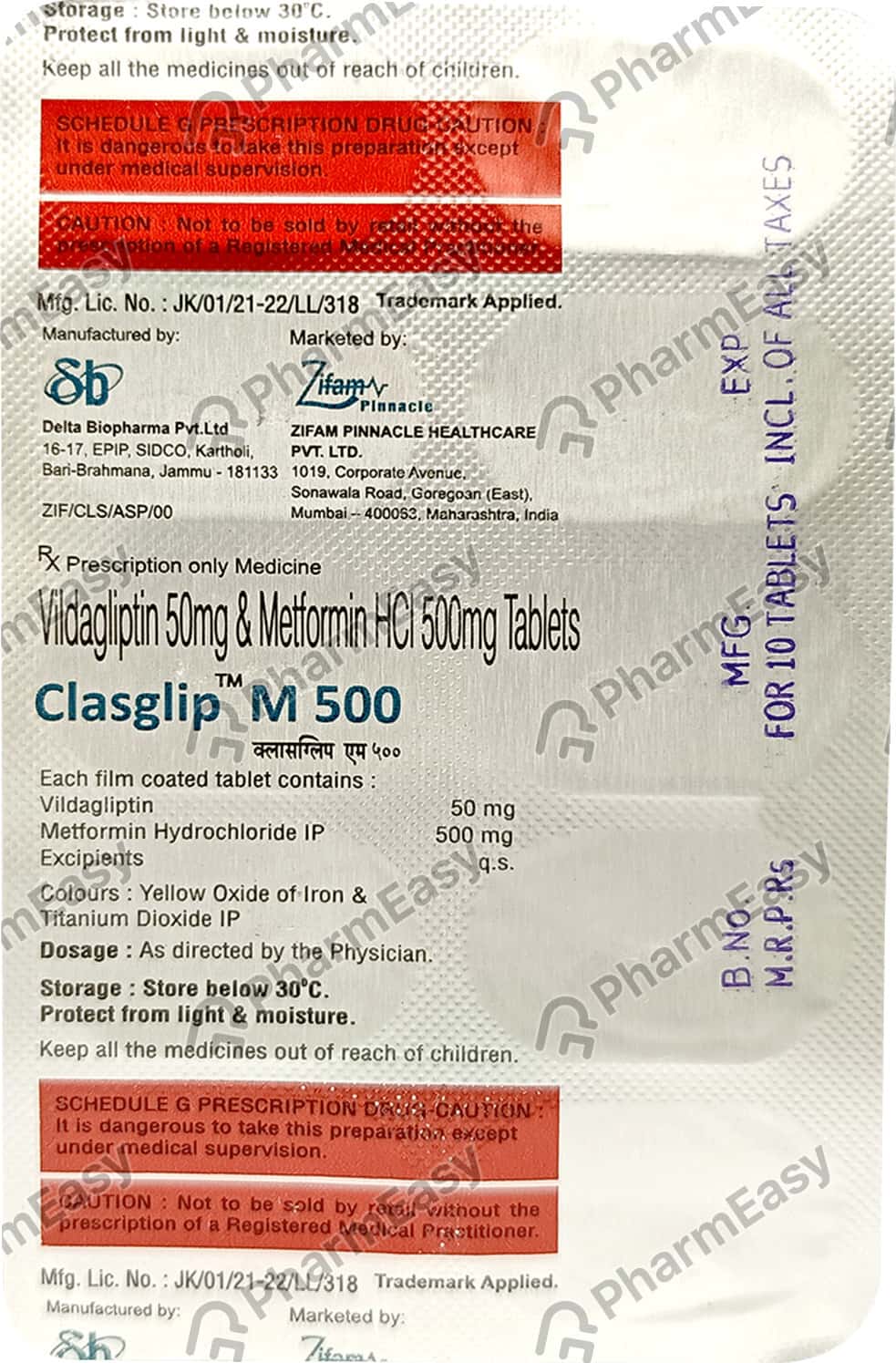 Clasglip M 500mg Strip Of 10 Tablets: Uses, Side Effects, Price ...