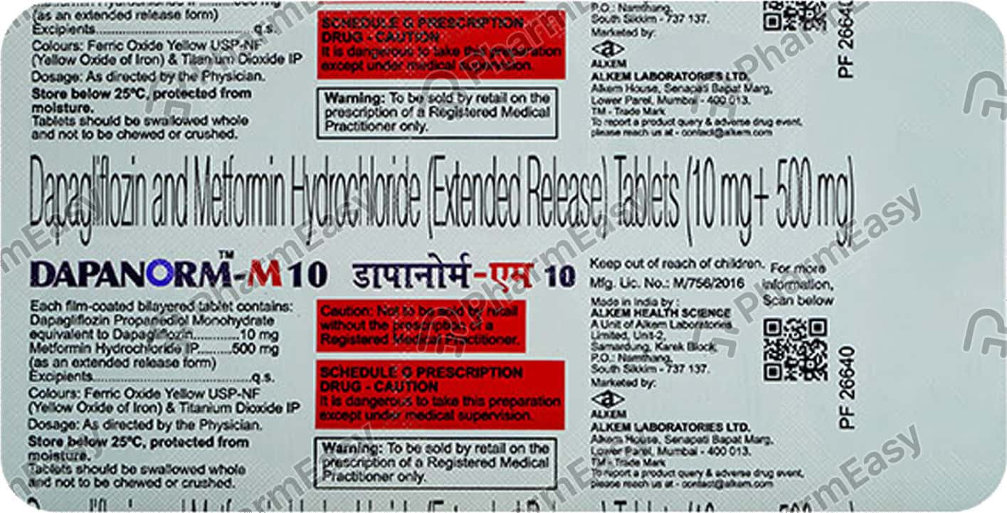 Buy Dapagain M Strip Of 15 Tablets Online at Flat 15% OFF | PharmEasy