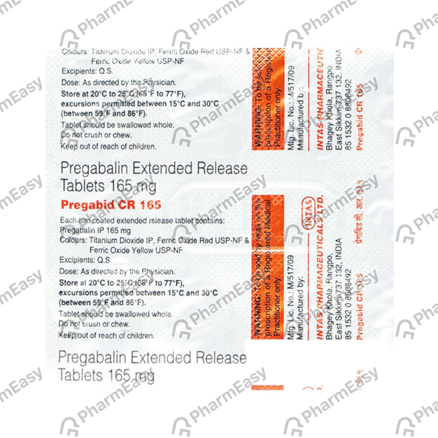 Pregabid Cr 165 MG Tablet (10): Uses, Side Effects, Price & Dosage ...