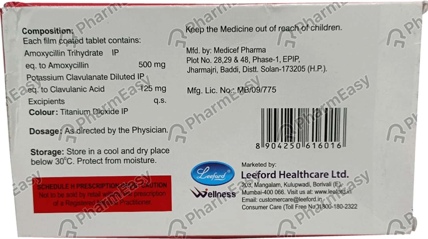 Evoxil Cv 625mg Strip Of 10 Tablets: Uses, Side Effects, Price & Dosage ...