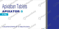 Apixator 5 MG Tablet (10): Uses, Side Effects, Price & Dosage | PharmEasy
