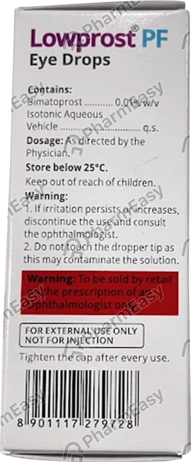 Buy Lowprost Pf 0.01 %W/V Eye Drop (5) Online at Flat 15% OFF | PharmEasy