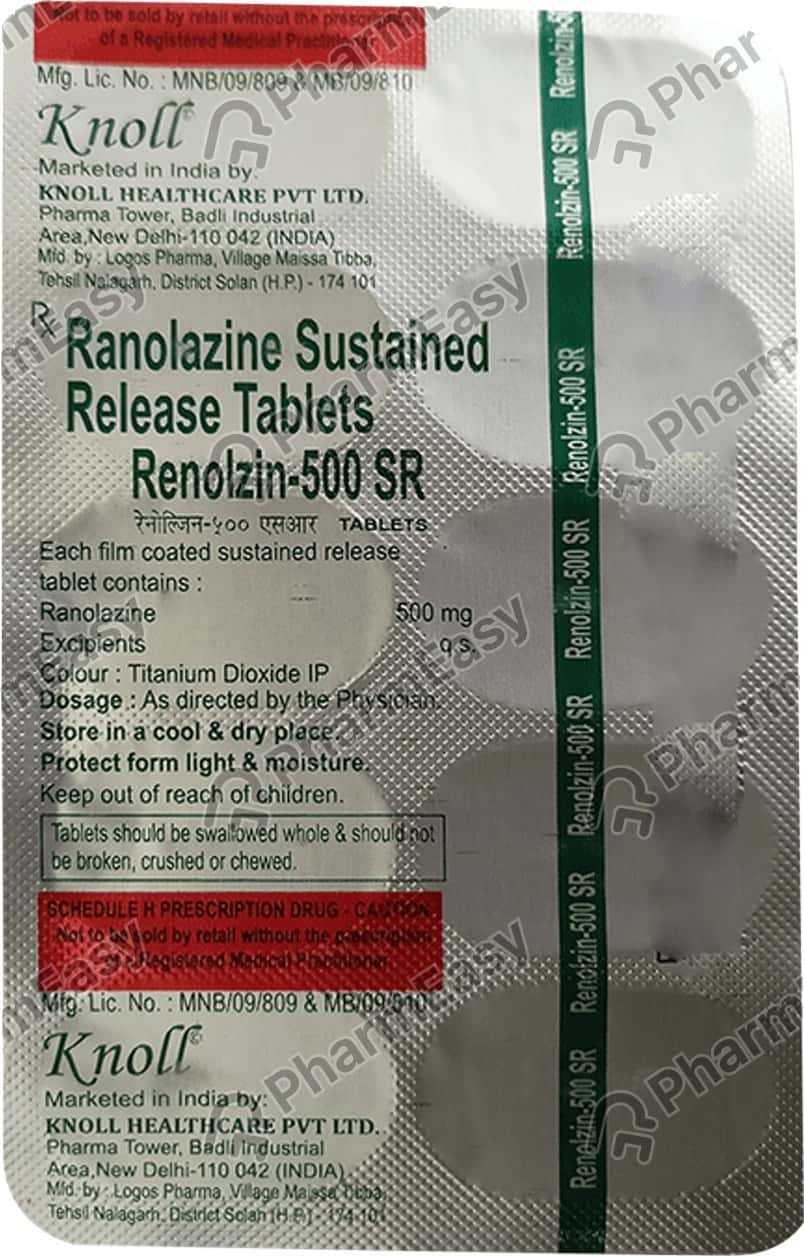 Renolzin Sr 500 MG Tablet (10): Uses, Side Effects, Price & Dosage ...