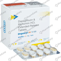 Daparyl M 10/500mg Strip Of 10 Tablets: Uses, Side Effects, Price & Dosage | PharmEasy