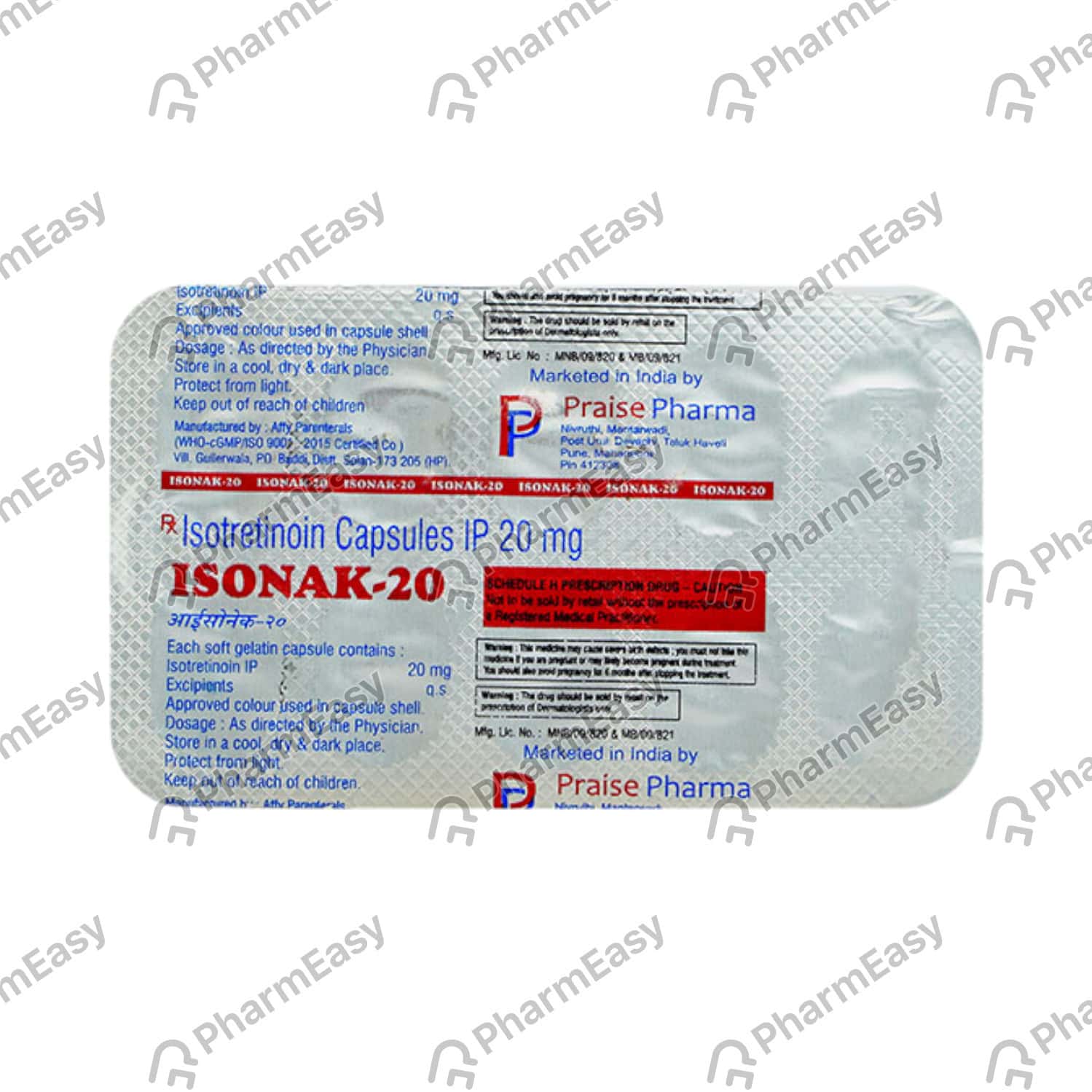 Isonak 20 MG Capsule (10): Uses, Side Effects, Price & Dosage | PharmEasy