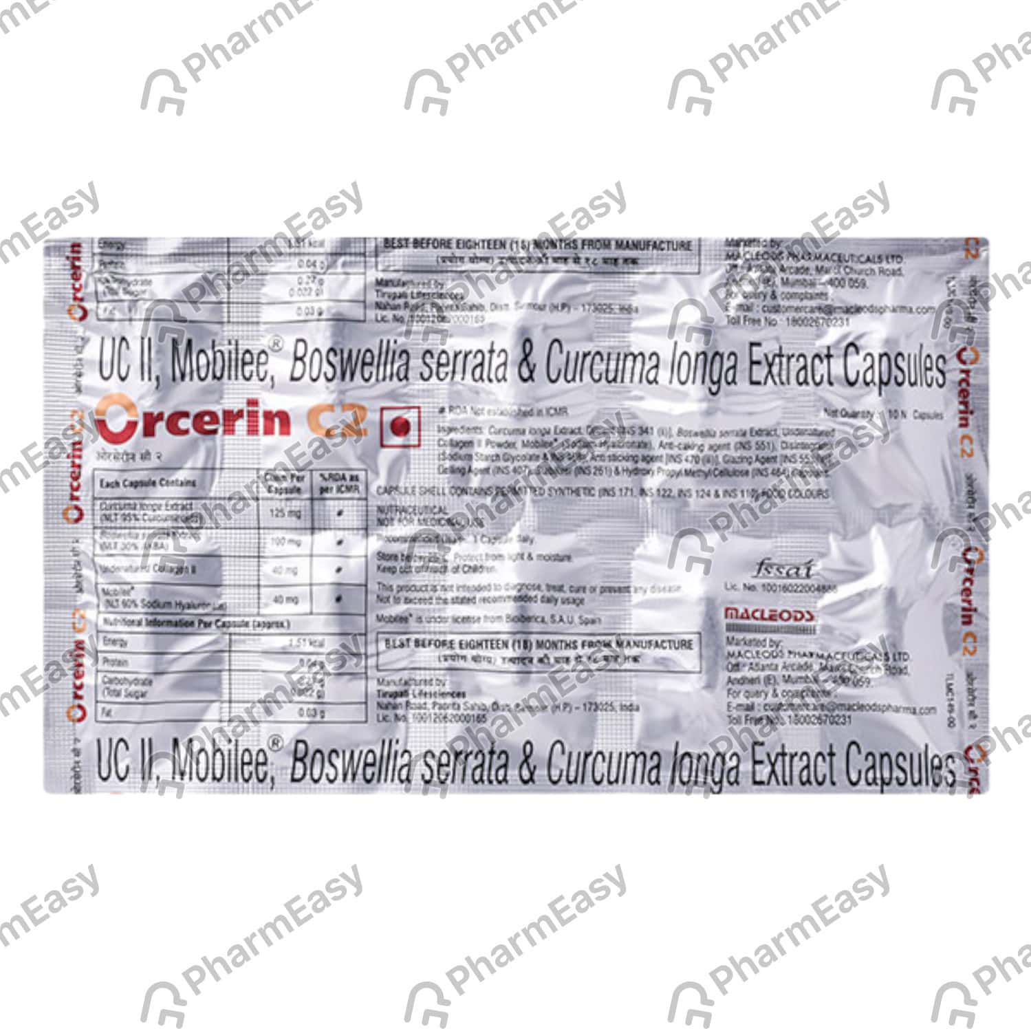 Buy Orcerin C2 Strip Of 10 Capsules Online at Flat 15% OFF | PharmEasy