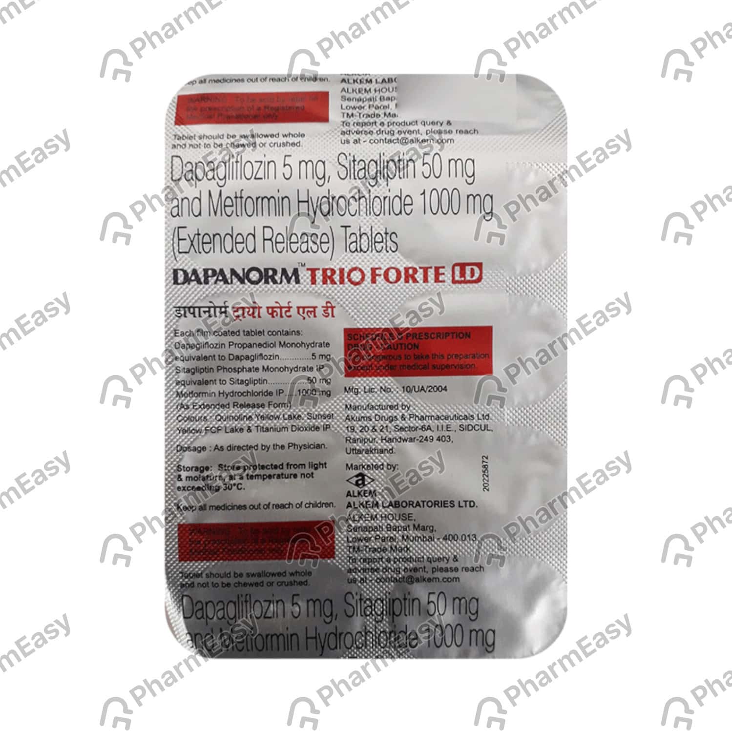 Dapanorm Trio Forte Ld Strip Of 10 Tablets: Uses, Side Effects, Price ...