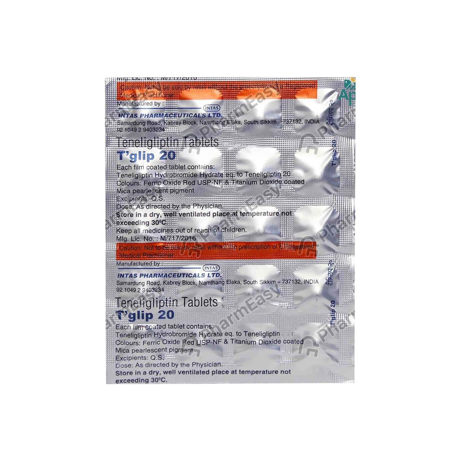 T Glip 20 MG Tablet (20) - Uses, Side Effects, Dosage, Composition ...