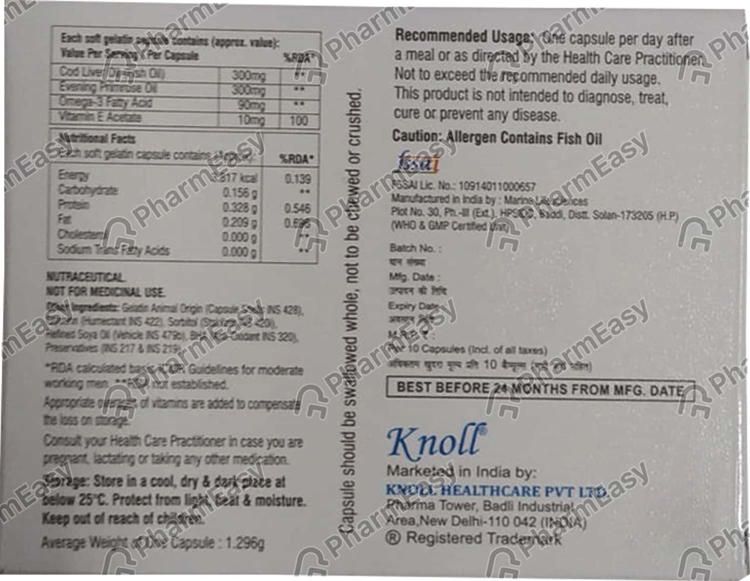 Buy Omega Soft Strip Of 10 Capsules Online at Flat 15% OFF | PharmEasy