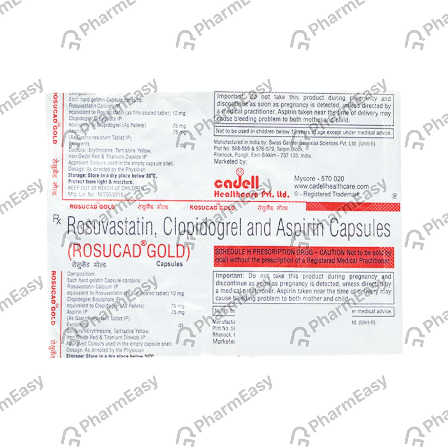 Rosucad Gold 10mg Strip Of 10 Capsules: Uses, Side Effects, Price ...