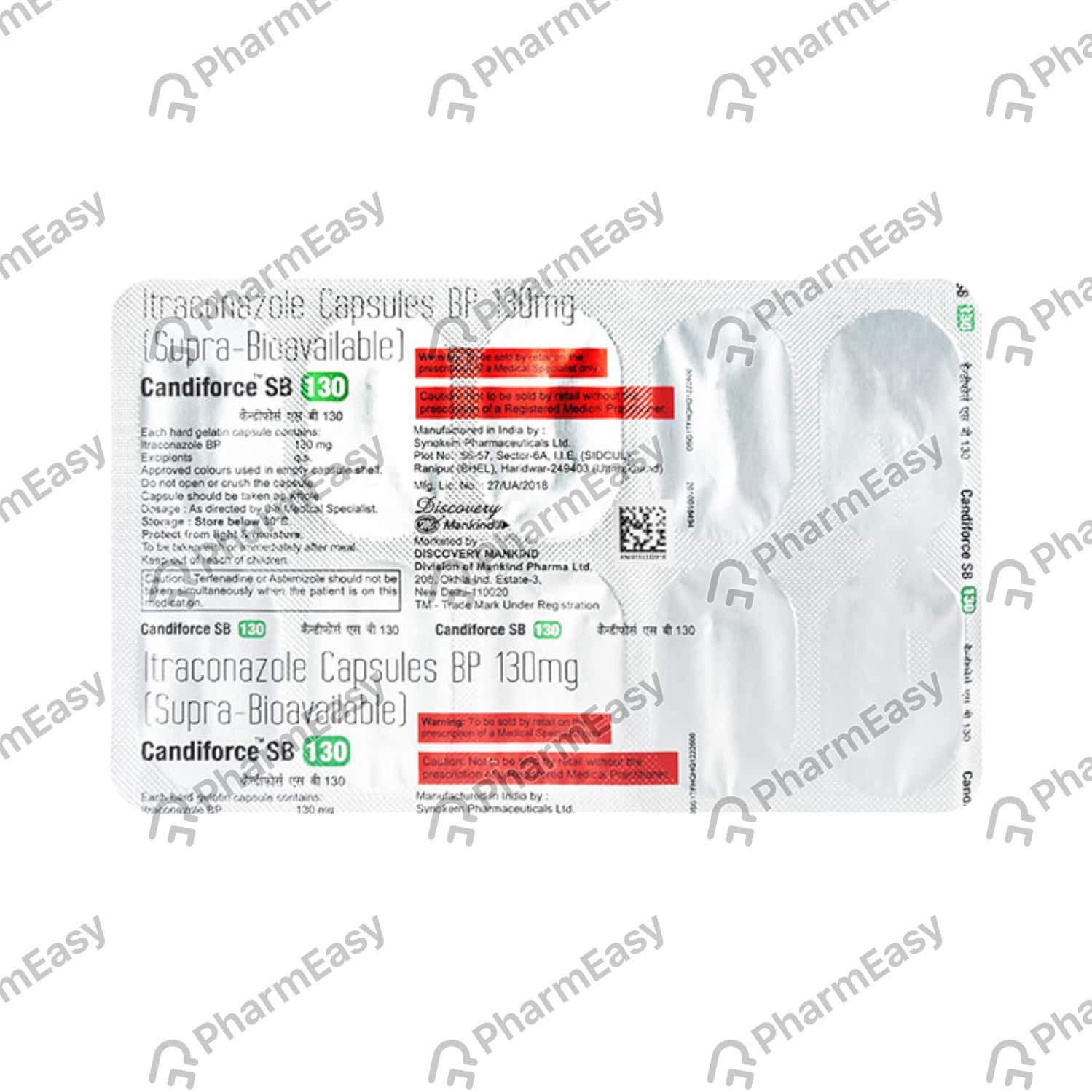 Candiforce Sb 130 MG Capsule (10): Uses, Side Effects, Price & Dosage ...