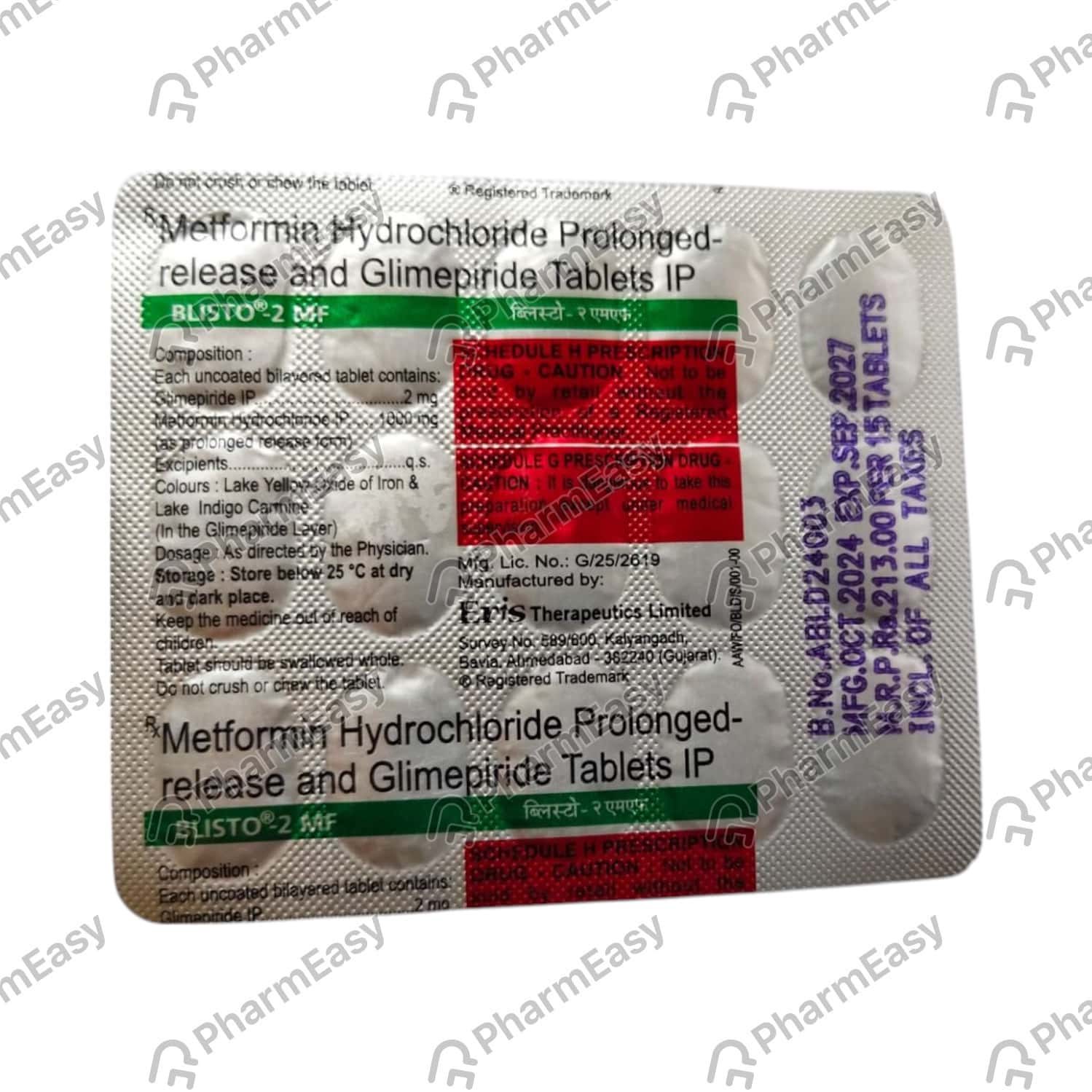 Blisto 2mg Mf Strip Of 15 Tablets: Uses, Side Effects, Price & Dosage ...