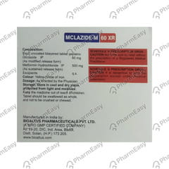Mclazide M 60mg Xr Strip Of 15 Tablets: Uses, Side Effects, Price ...
