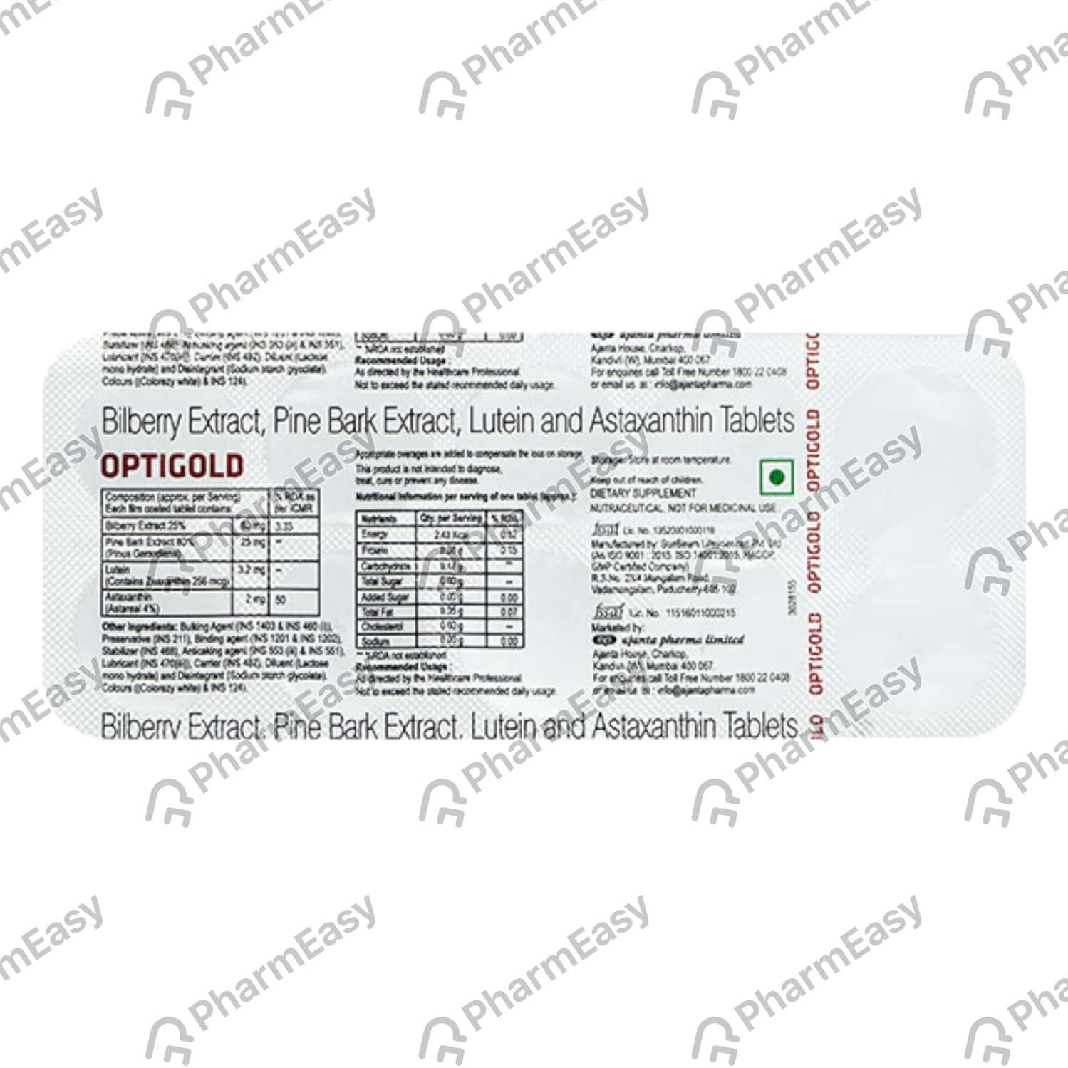 Buy Optigold Strip Of 10 Tablets Online & Save Up to 24% at PharmEasy