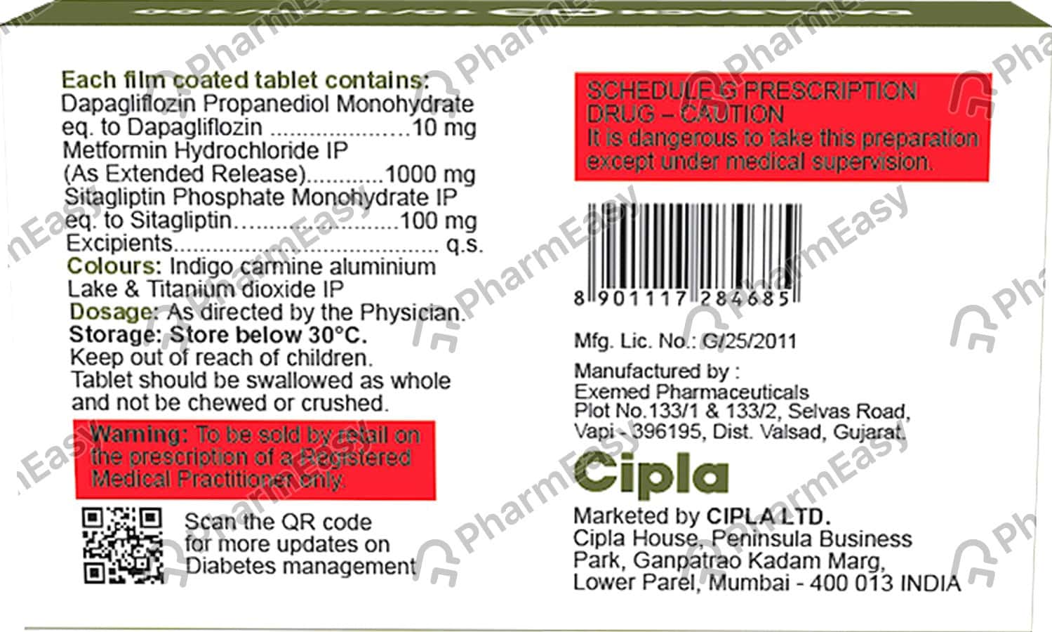 Buy Dapasach Ms 10/1000/100mg Strip Of 10 Tablets Online at Flat 15 ...