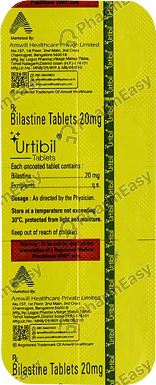 Urtibil 20 MG Tablet (10): Uses, Side Effects, Price & Dosage | PharmEasy